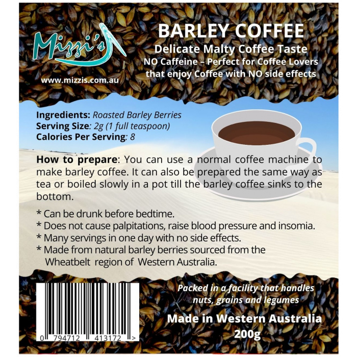 Australian Barley Coffee - 200g - Mizzi's - Made in Western Australia